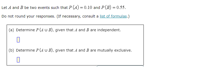 Solved Let A and B be two events such that P(A)=0.10 and | Chegg.com