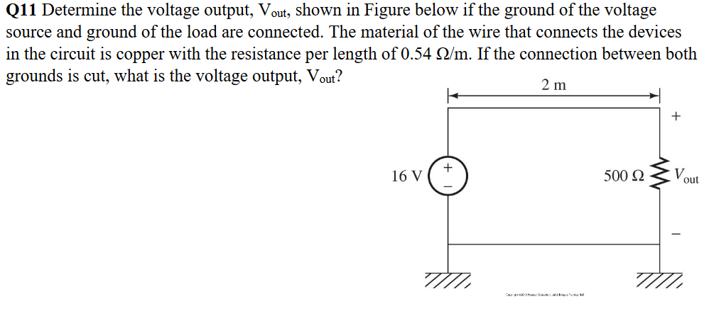 Solved Q11 Determine the voltage output, Vout, shown in | Chegg.com
