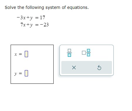 Solved Solve the following system of equations. | Chegg.com