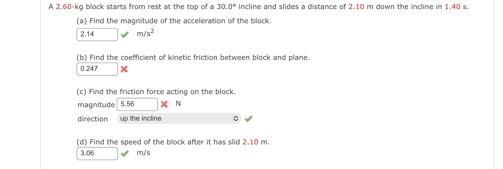 Solved A 2.60-kg ﻿block starts from rest at the top of a | Chegg.com