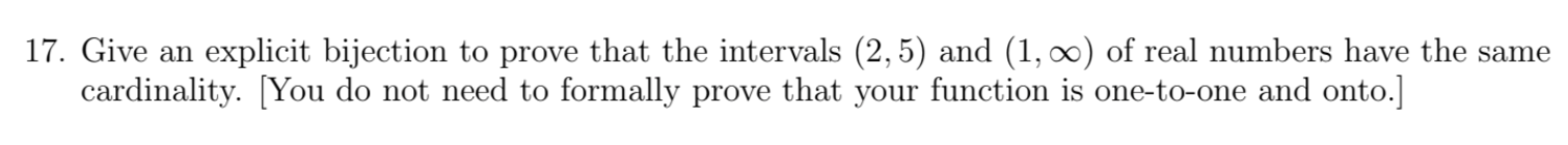 Solved 17. Give an explicit bijection to prove that the | Chegg.com