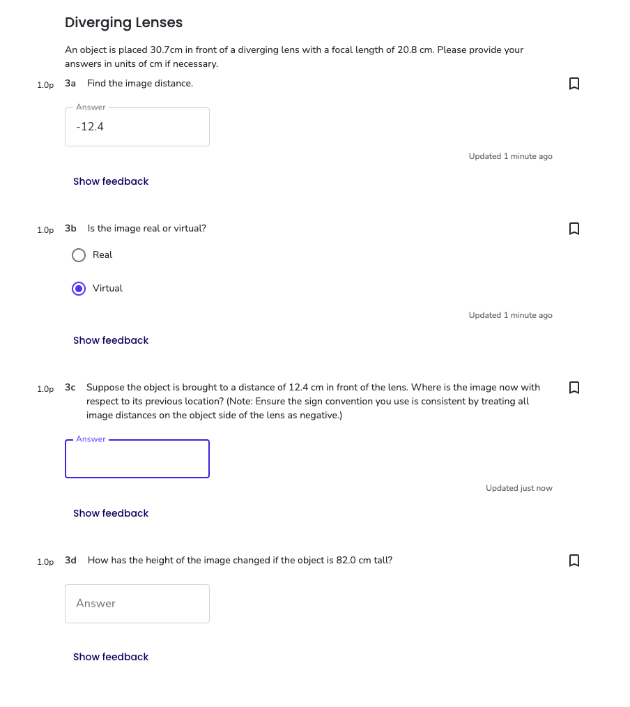 Solved Diverging Lenses An object is placed 30.7 ﻿cm in | Chegg.com