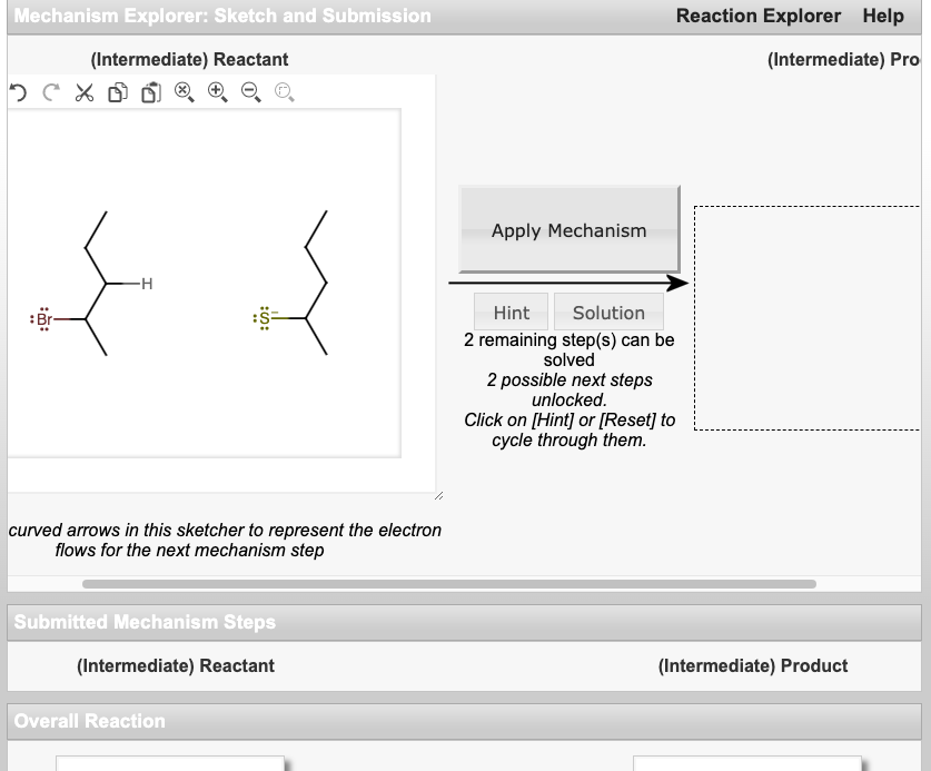 Solved Reaction Explorer Help Mechanism Explorer: Sketch and | Chegg.com