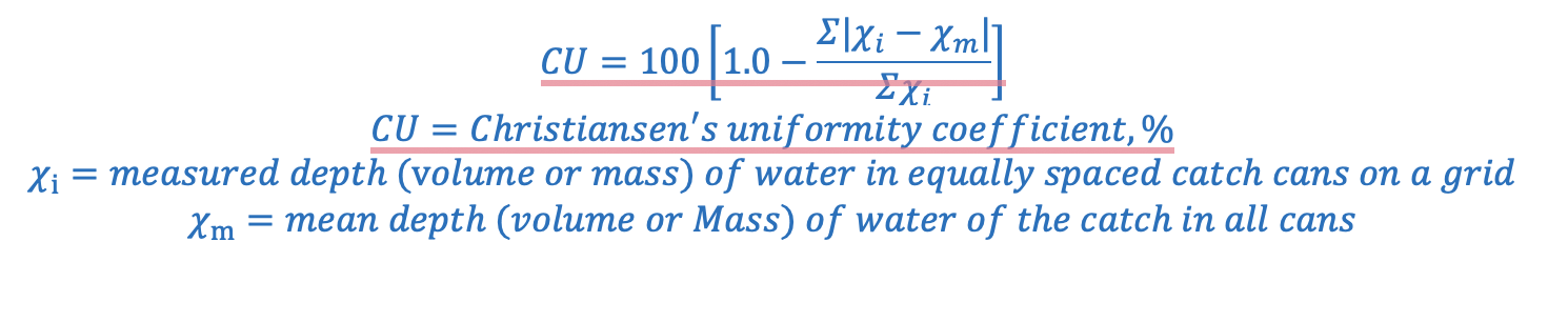 Solved Calculate the Christiansen’s uniformity coefficient | Chegg.com