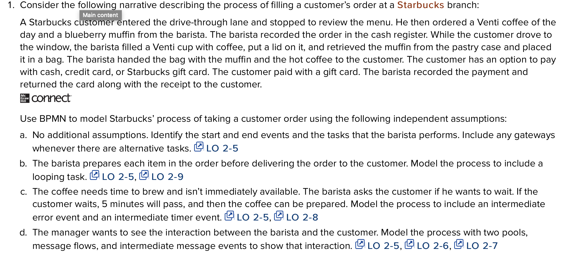 Solved Main content 1. Consider the following narrative | Chegg.com