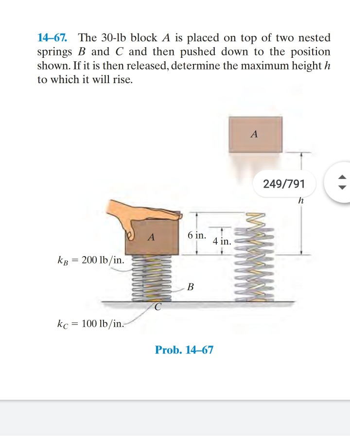 Solved work problem 14-67, but remove 30 lbs block and | Chegg.com