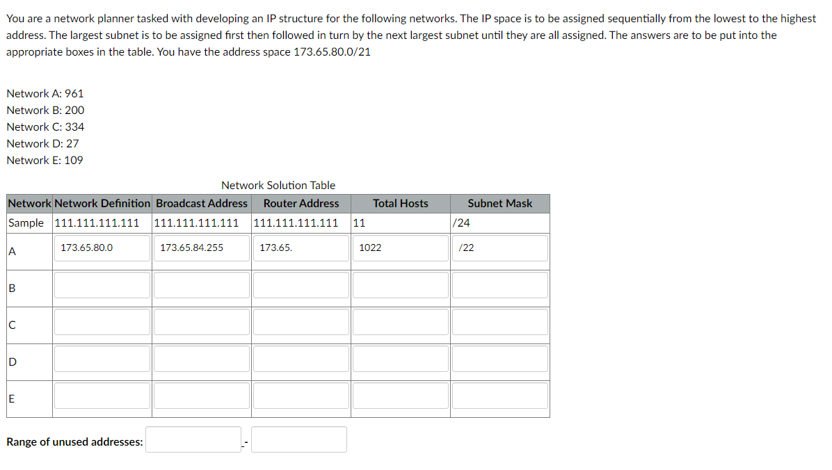 Solved You are a network planner tasked with developing an | Chegg.com