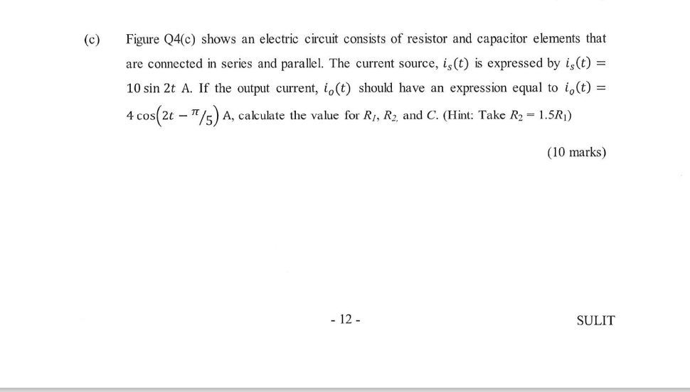 Solved (BEKC 2433) Figure Q4(c) [25 Marks]Figure Q4(c) shows | Chegg.com
