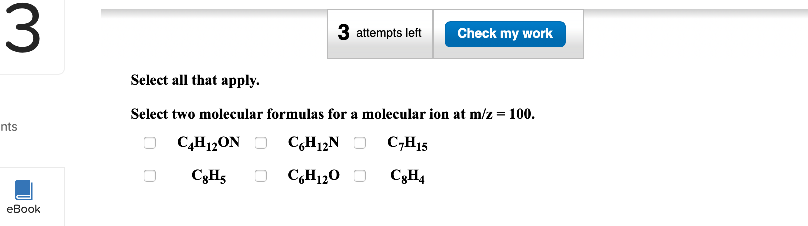 Solved 3 3 attempts left Check my work Select all that | Chegg.com