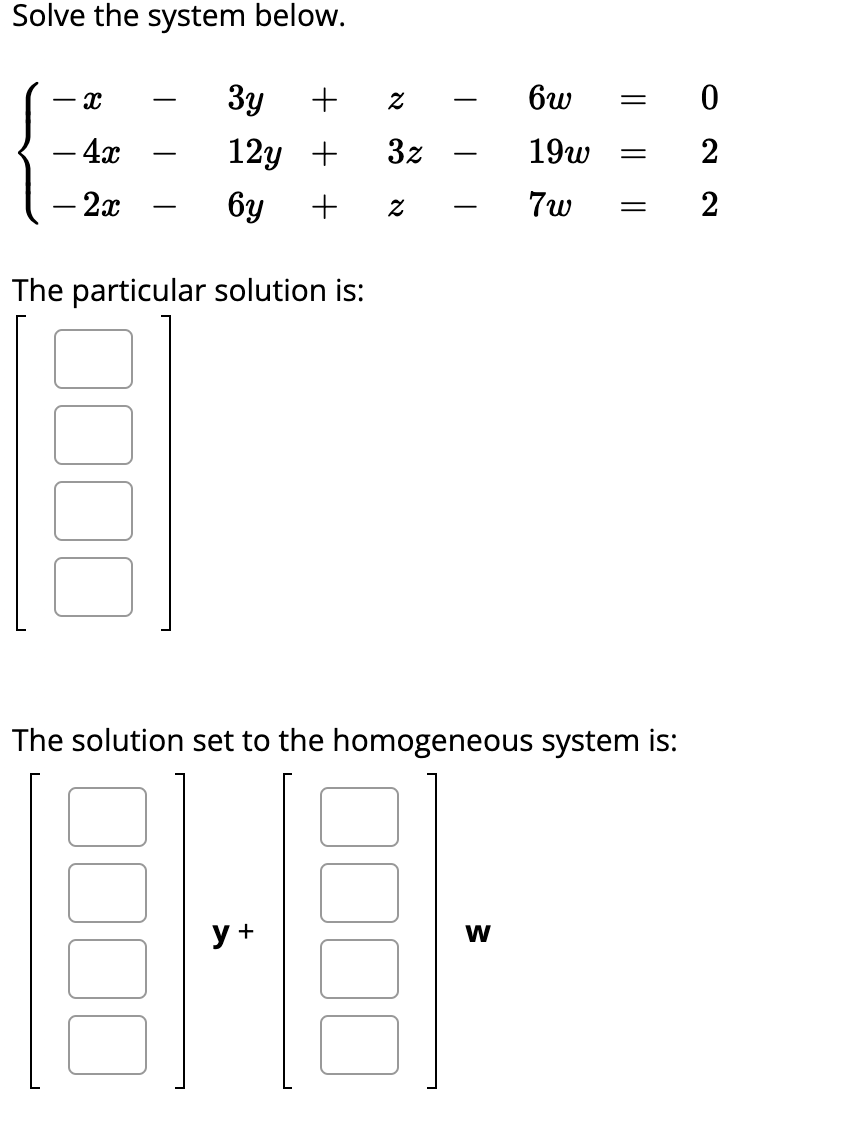 Solved Solve the system below. | Chegg.com
