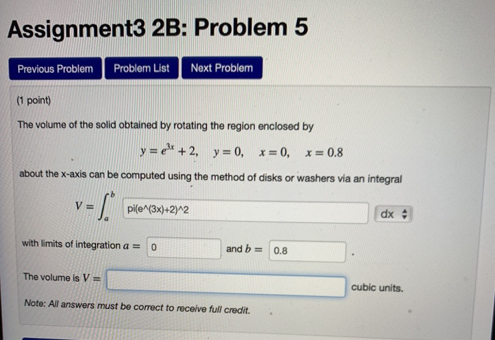 Solved Assignment3 2B: Problem 5 Previous Problem Problem | Chegg.com