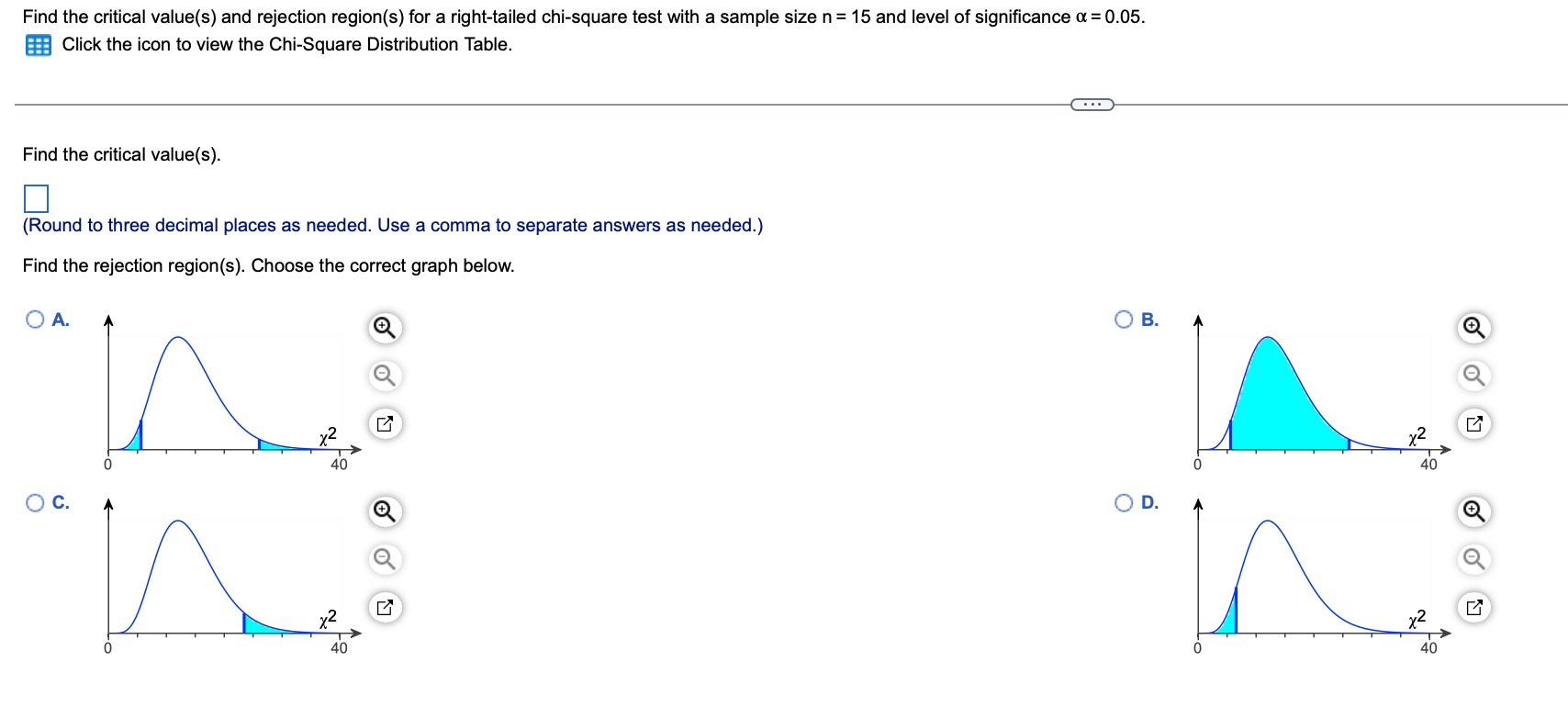 Solved Find the critical value(s) and rejection region(s) | Chegg.com