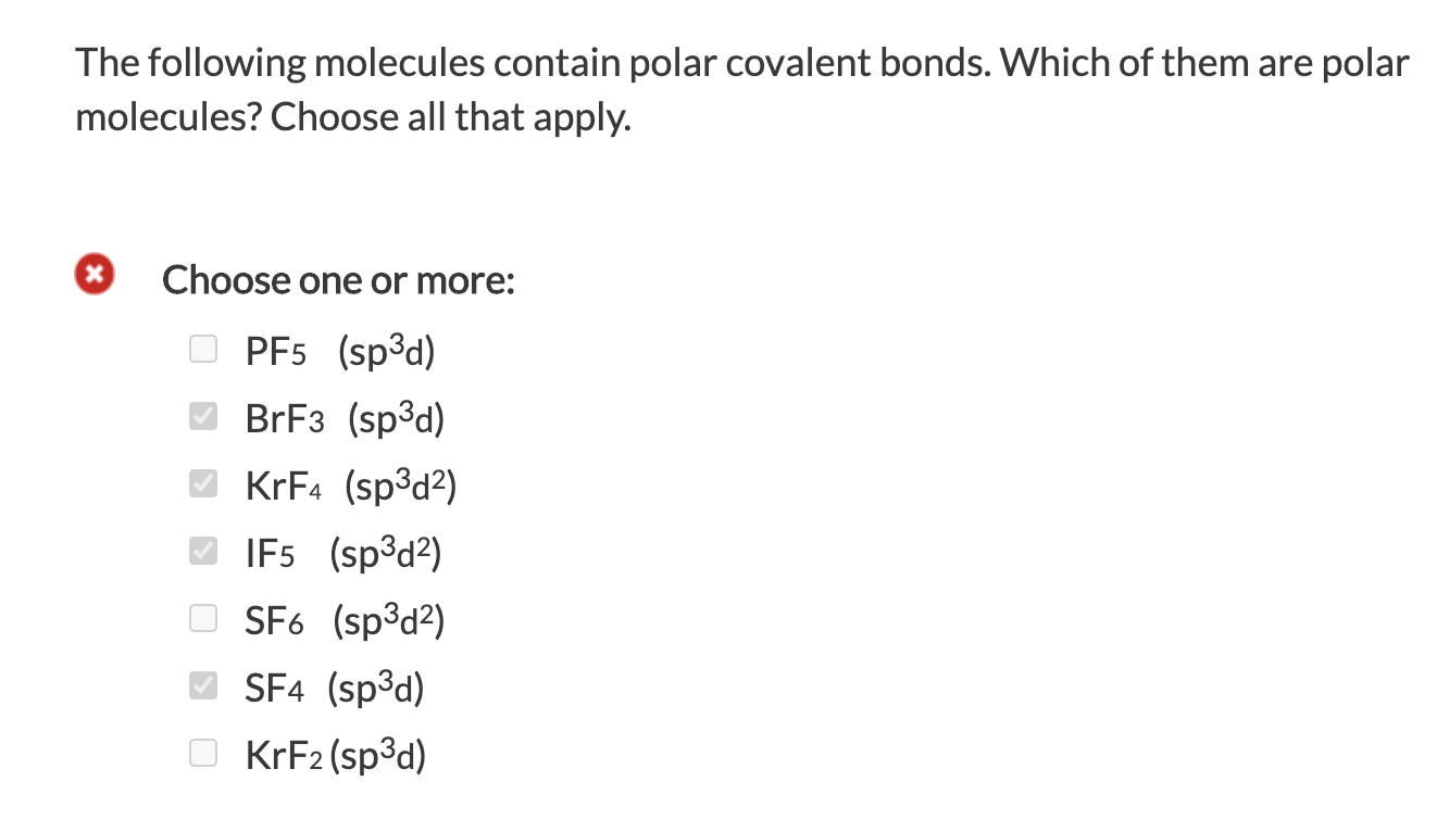 Solved The following molecules contain polar covalent bonds. | Chegg.com