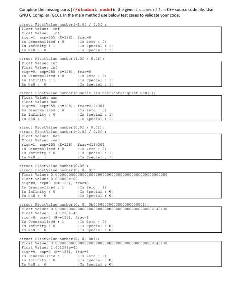 Complete the missing parts (//student code) in the | Chegg.com