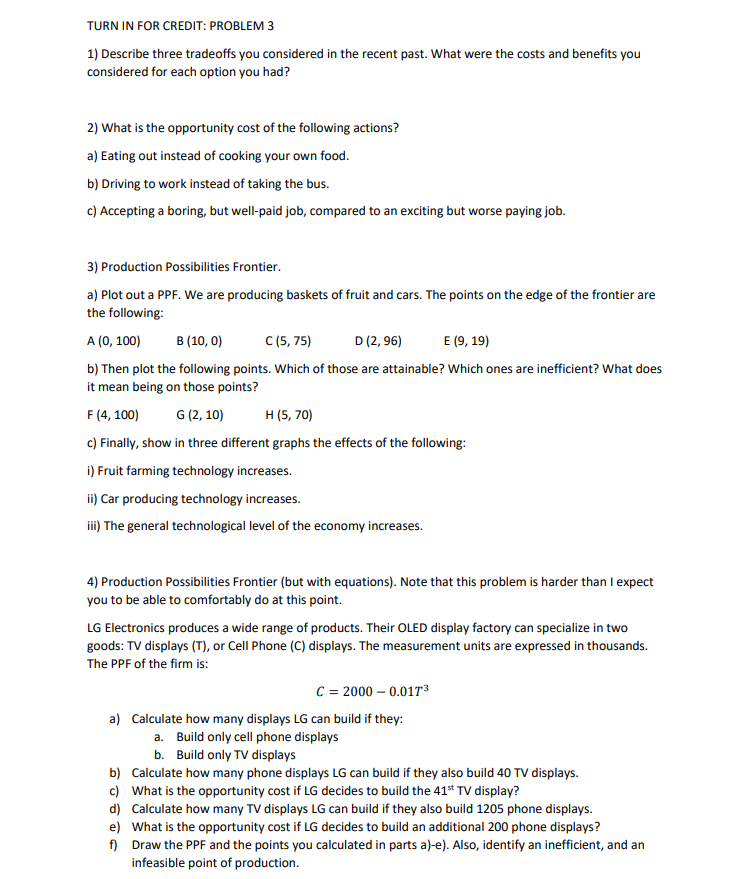 Solved TURN IN FOR CREDIT: PROBLEM 3 Describe three | Chegg.com