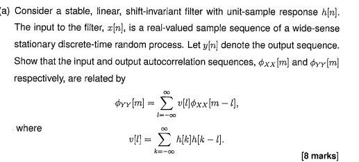 Solved Ca) Consider a stable, linear, shift-invariant filter | Chegg.com