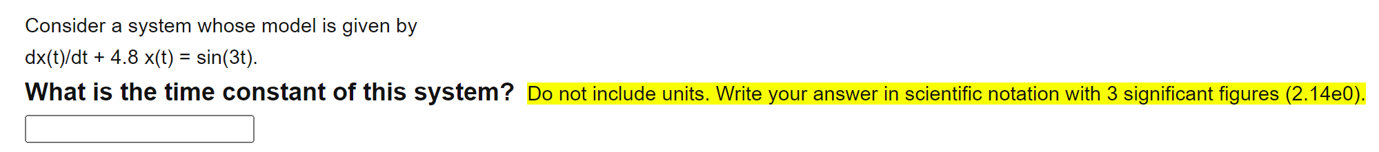 Solved Consider a system whose model is given by | Chegg.com