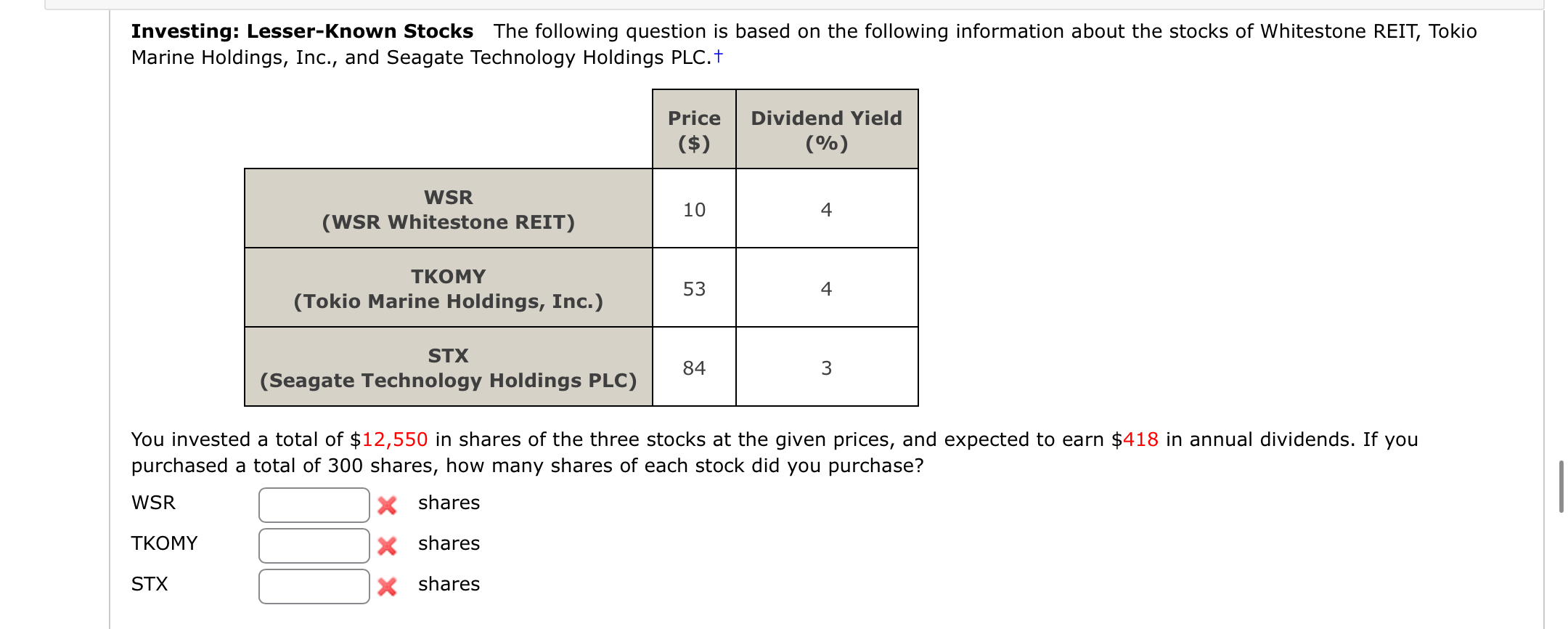 Solved Investing: Lesser-Known Stocks The following question | Chegg.com
