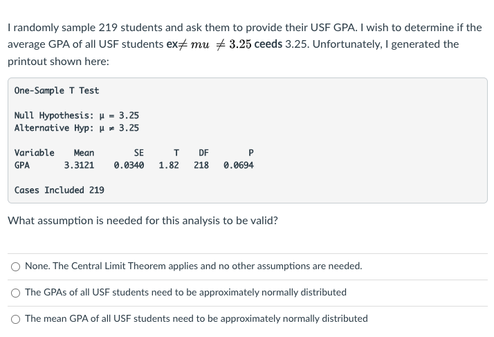 Solved I randomly sample 219 students and ask them to | Chegg.com