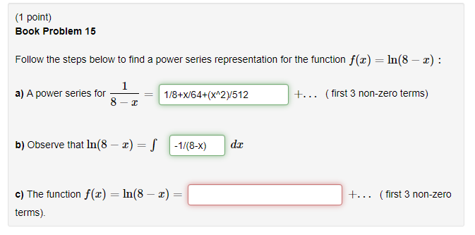 Solved (1 point) Book Problem 15 Follow the steps below to | Chegg.com