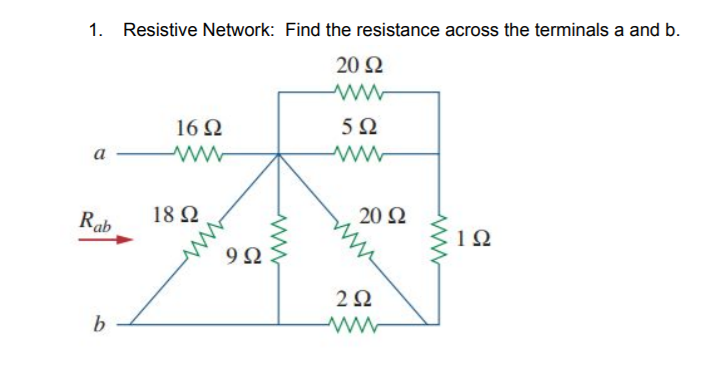 Solved Resistive Network: Find the resistance across the | Chegg.com