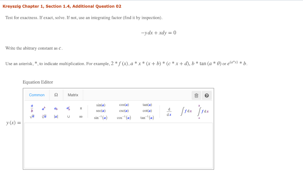Solved Kreyszig Chapter 1, Section 1.4, Additional Question | Chegg.com