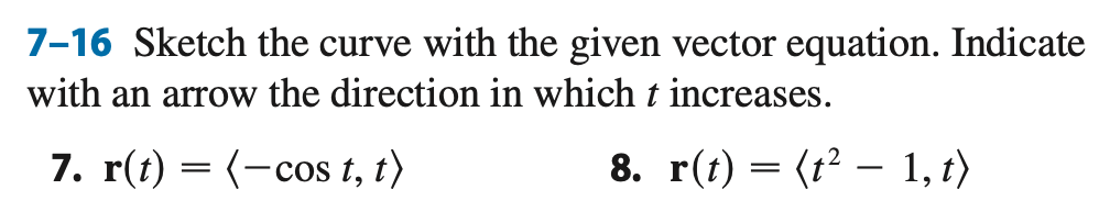 Solved 7 16 Sketch The Curve With The Given Vector Equation