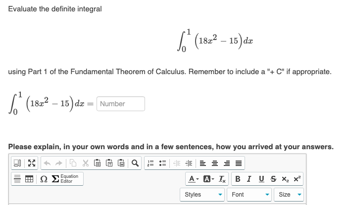 Solved Evaluate the definite integral ∫10(18x2−15)dx using | Chegg.com