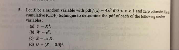 Solved 8. Rework Exercise 1 using transformation methods. | Chegg.com