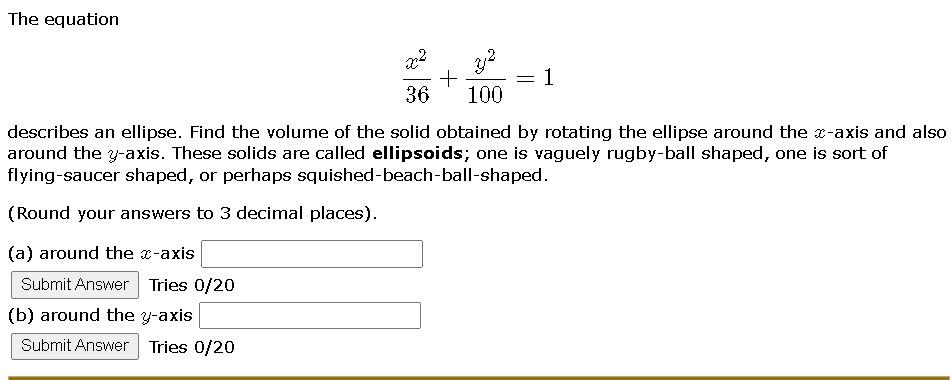 Solved The equation 22 + 36 100 - 1 describes an ellipse. | Chegg.com