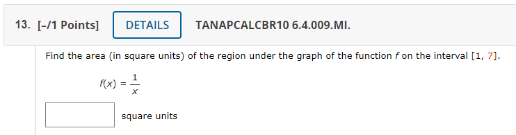 Solved Find the area (in square units) of the region under | Chegg.com