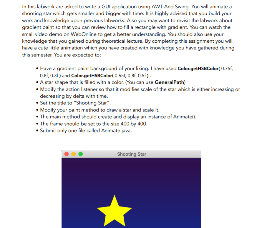 Solved import java.awt.Color; import java.awt.GradientPaint; | Chegg.com