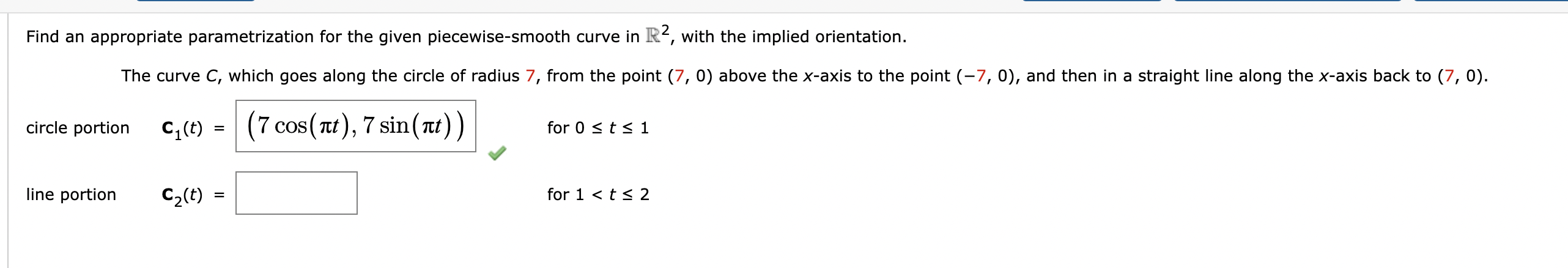 Solved Find an appropriate parametrization for the given | Chegg.com