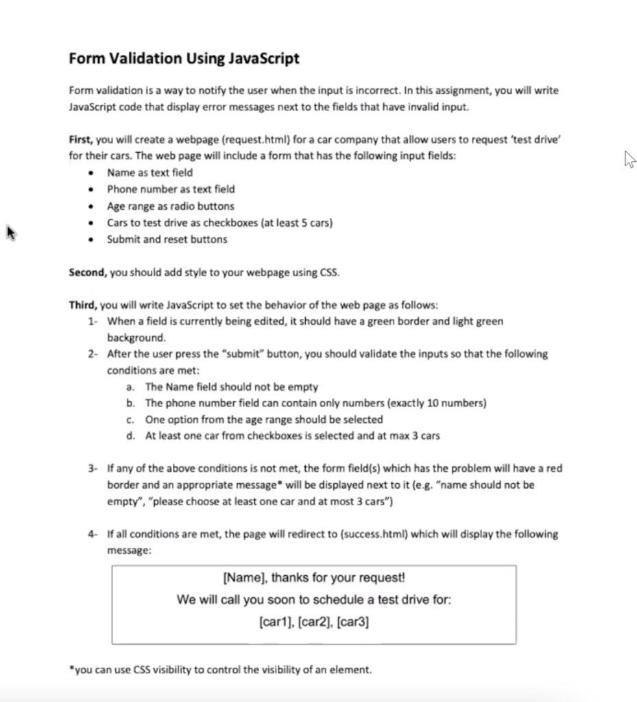 Solved l want solve this by HTML ,javascript section thired | Chegg.com