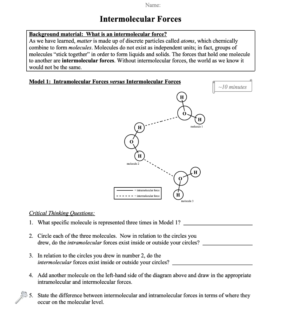 Solved Name: Intermolecular Forces Background material: What | Chegg.com