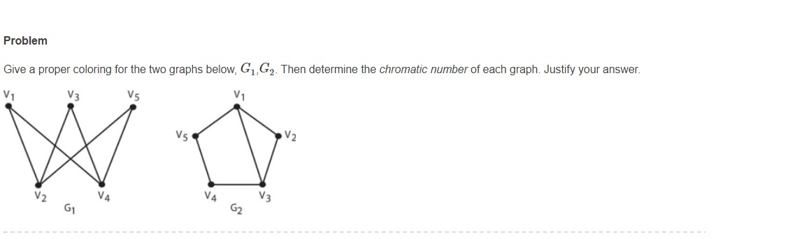 Problem Give a proper coloring for the two graphs | Chegg.com