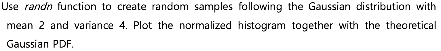 Solved Use randn function to create random samples following | Chegg.com