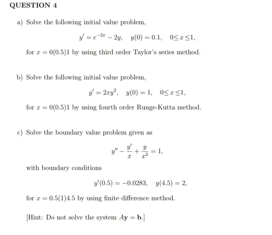 Solved a) Solve the following initial value problem, | Chegg.com