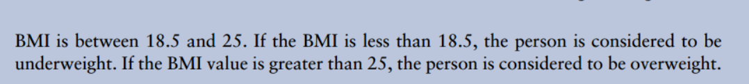 Solved 14. Body Mass Index Write a program that calculates | Chegg.com