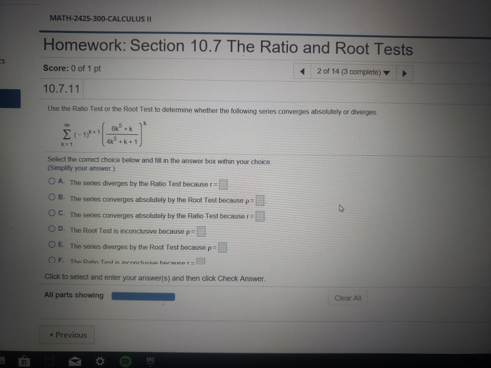 Solved MATH-2425-300-CALCULUS II Homework: Section 10.7 The | Chegg.com