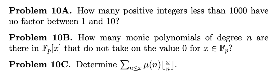 Solved Problem 10A. How many positive integers less than | Chegg.com