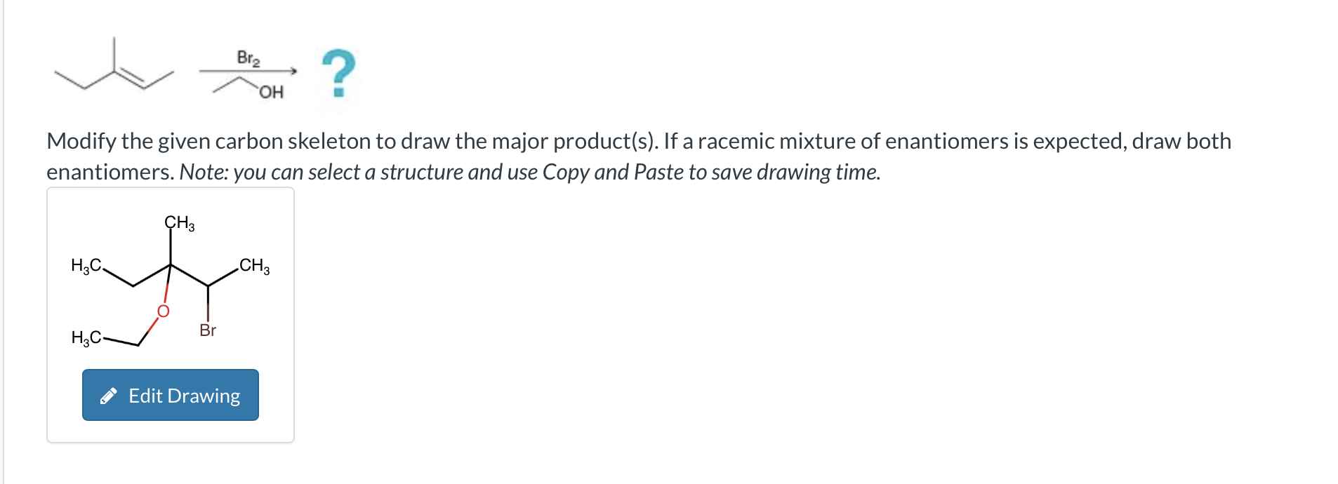 Solved Modify the given carbon skeleton to draw the major | Chegg.com