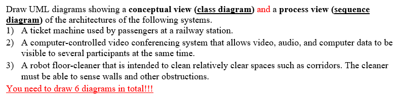 Solved Draw UML diagrams showing a conceptual view (class | Chegg.com