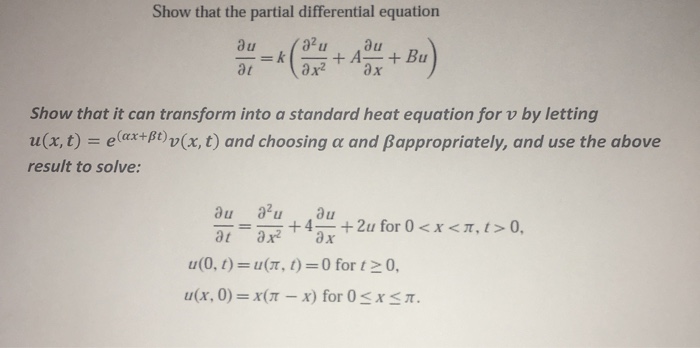 Solved Show that the partial differential equation partial | Chegg.com