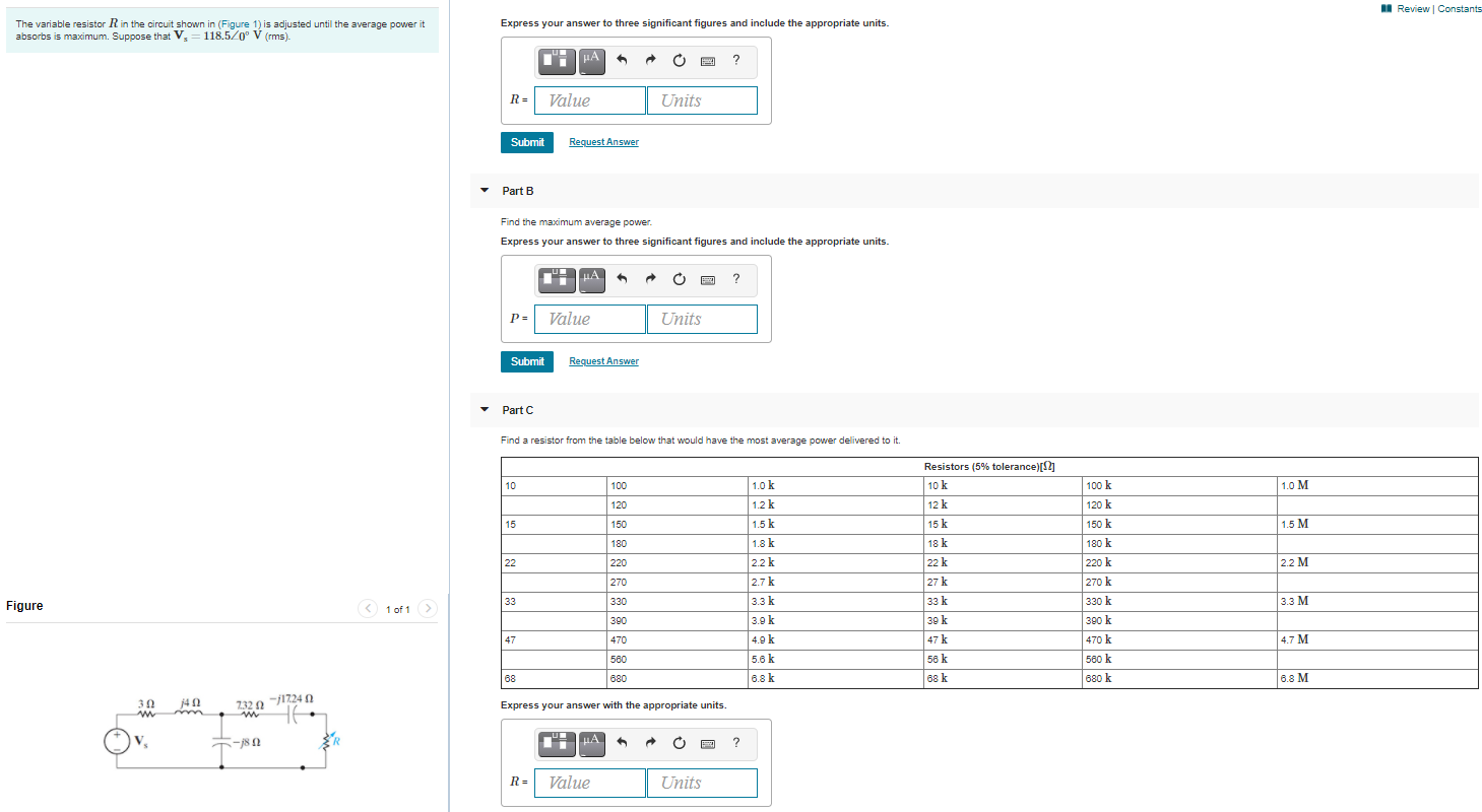 Solved Review Constants The variable resistor R in the | Chegg.com