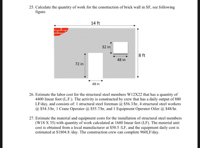 Solved 25. Calculate the quantity of work for the | Chegg.com