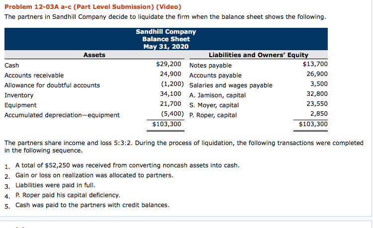 Solved Problem 12-03A a-c (Part Level Submission) (Video) | Chegg.com