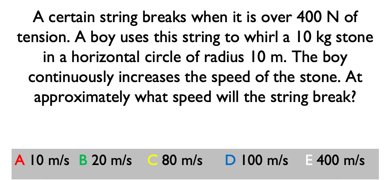 Solved A certain string breaks when it is over 400 N of | Chegg.com