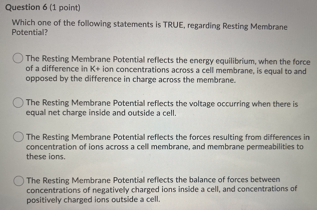 Solved Question 5 (1 point) Which one of the following is | Chegg.com