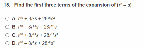 Solved 15. Find the first three terms of the expansion of | Chegg.com